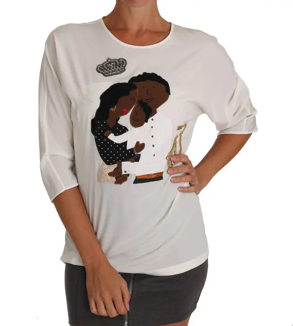 Dolce & Gabbana Silk Crystal T-shirt
