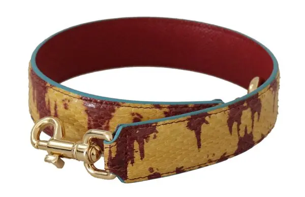 Dolce & Gabbana Leather Shoulder Strap With Gold-tone Lobster Clasps - Yellow
