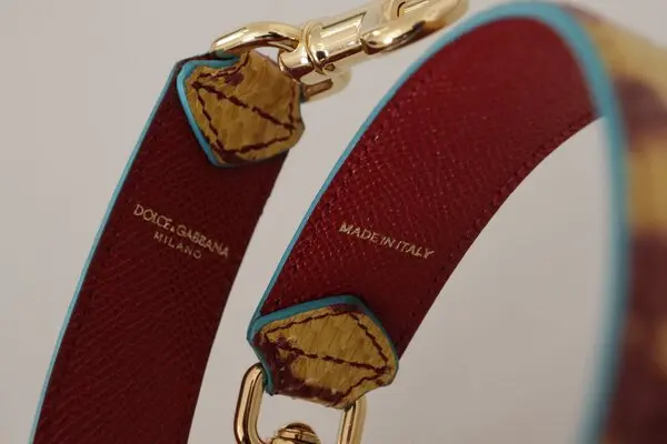 Dolce & Gabbana Leather Shoulder Strap With Gold-tone Lobster Clasps