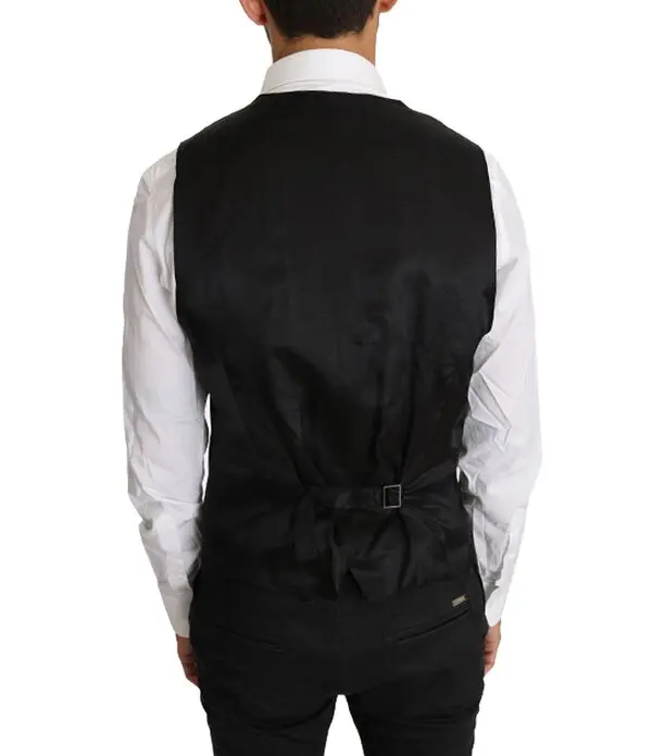 Dolce & Gabbana Waistcoat Vest 100% Wool - Gray