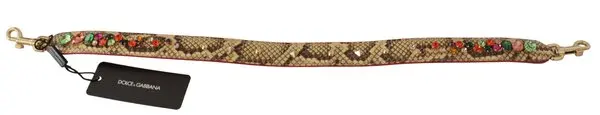 Dolce & Gabbana Exotic Leather Shoulder Strap With Crystals