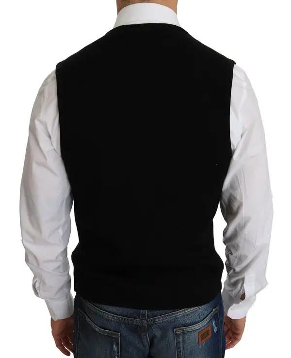 Dolce & Gabbana Waistcoat Woven Cotton - Black