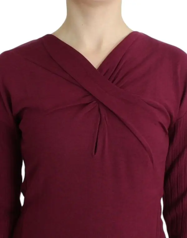 Roberto Cavalli Knitted Virgin Wool Keyhole Sweater - Purple