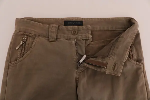 Ermanno Scervino Cotton Slim Fit Trousers - Brown