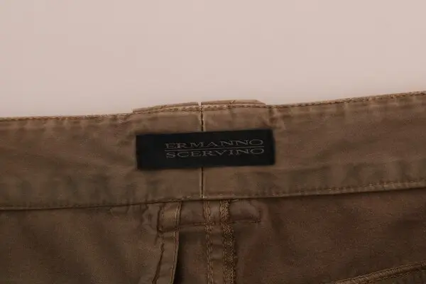 Ermanno Scervino Cotton Slim Fit Trousers - Brown