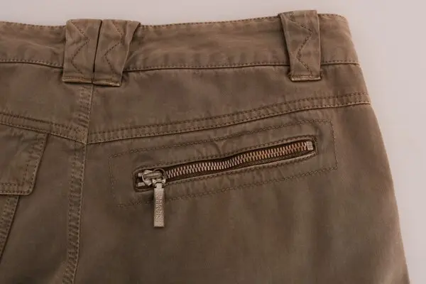 Ermanno Scervino Cotton Slim Fit Trousers - Brown