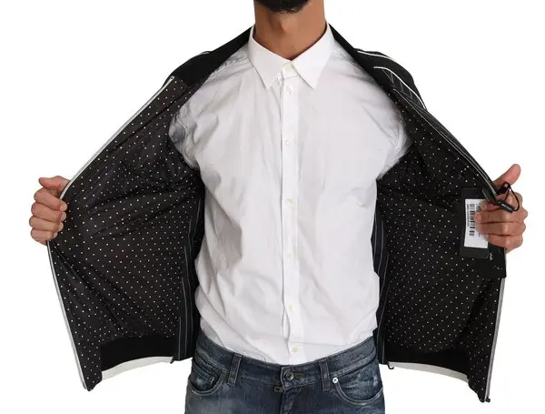 Dolce & Gabbana Sequined Beaded Bomber Jacket - Black
