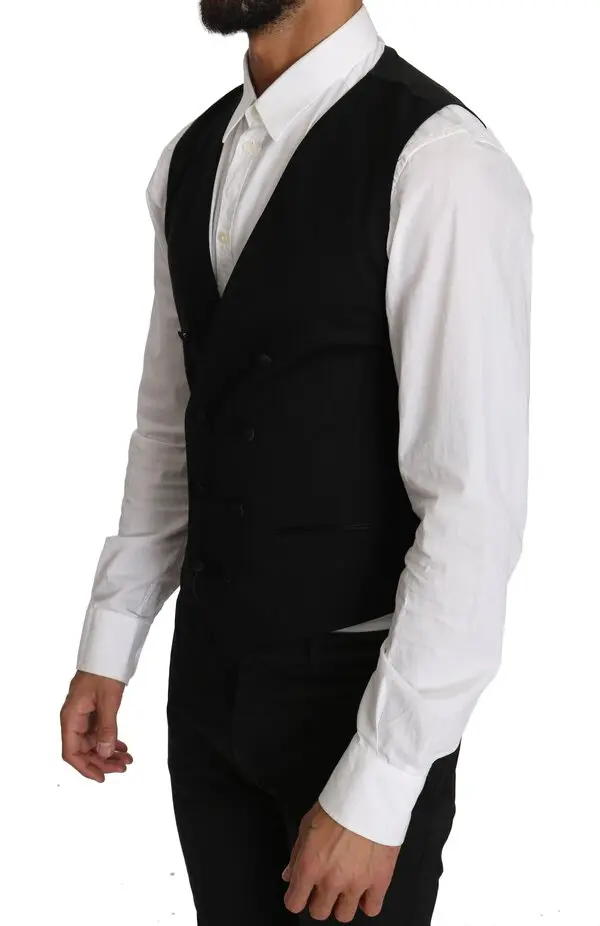 Dolce & Gabbana Wool Double Breasted Waistcoat Vest