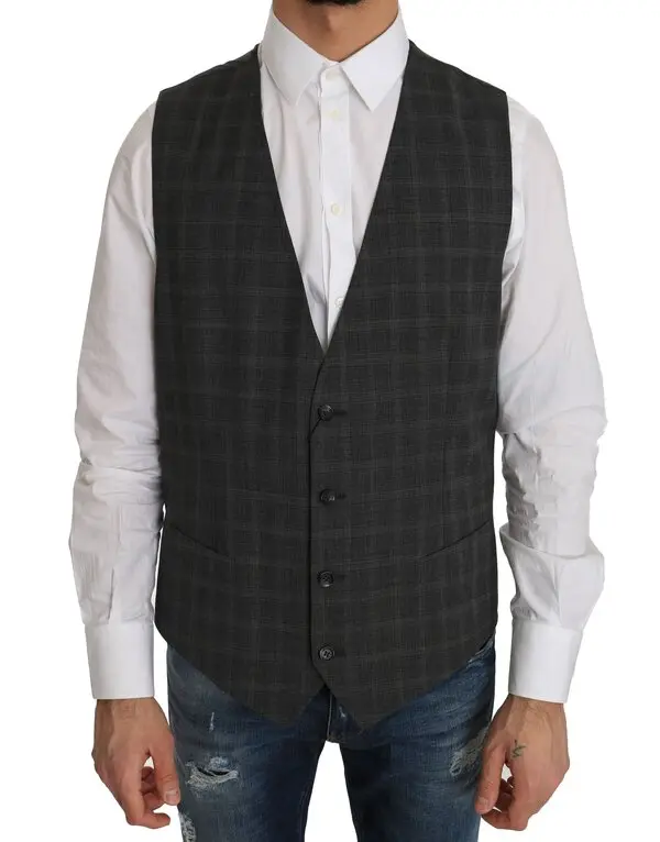 Dolce & Gabbana Checkered Wool-blend Vest