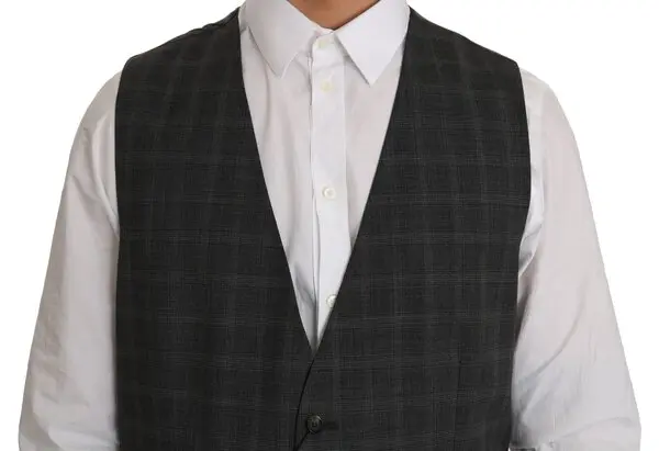 Dolce & Gabbana Checkered Wool-blend Vest