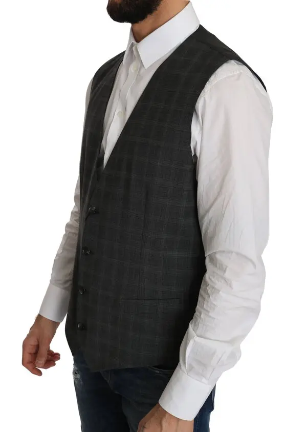 Dolce & Gabbana Checkered Wool-blend Vest