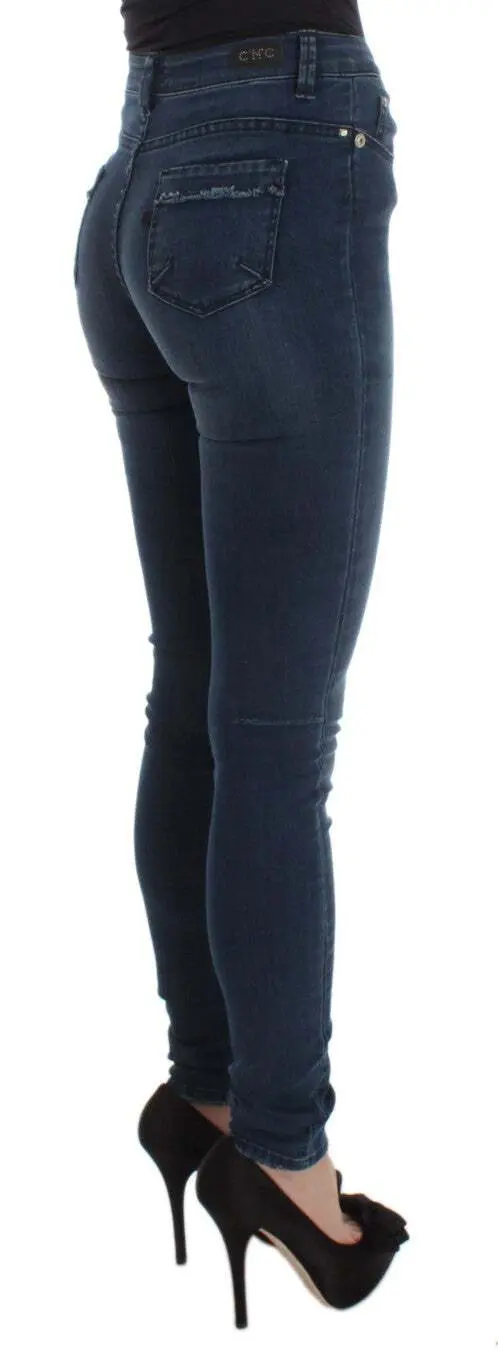 Costume National Slim Fit Cotton Blend Jeans