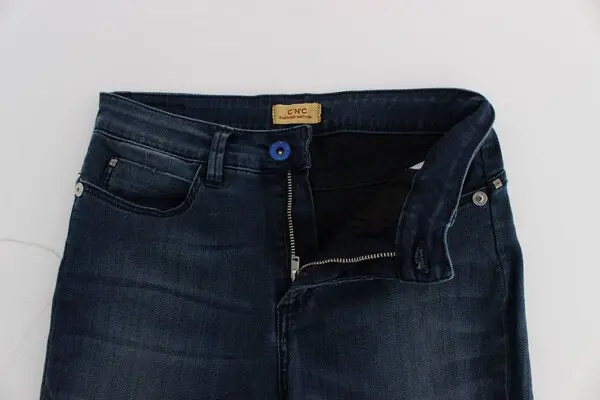 Costume National Slim Fit Cotton Blend Jeans
