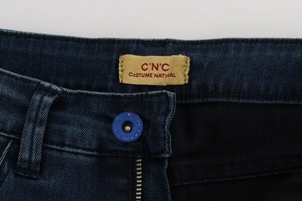 Costume National Slim Fit Cotton Blend Jeans