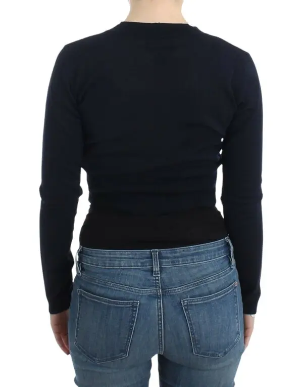 Roberto Cavalli Cropped Virgin Wool Cardigan - Black
