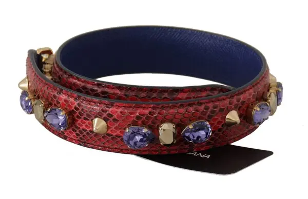 Dolce & Gabbana Exotic Leather Shoulder Strap With Crystals