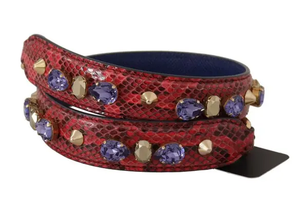 Dolce & Gabbana Exotic Leather Shoulder Strap With Crystals