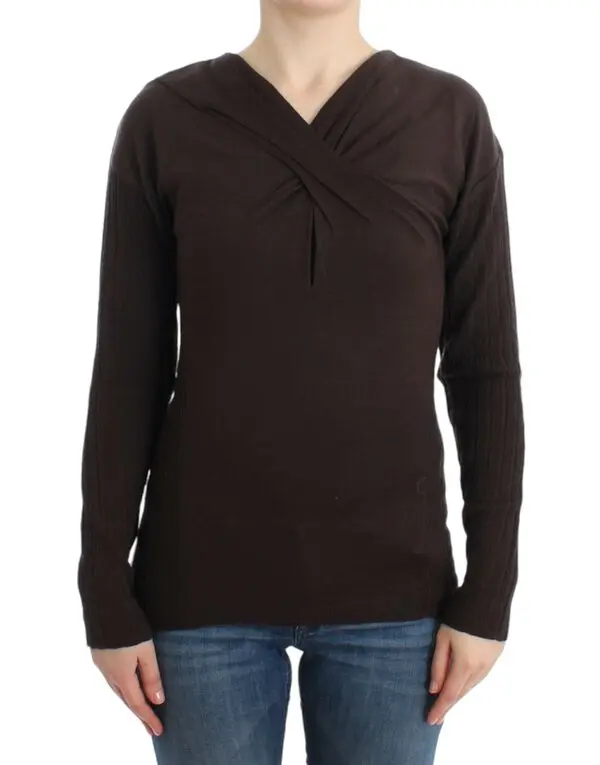 Roberto Cavalli Keyhole Virgin Wool Sweater - Brown