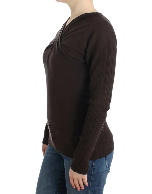 Roberto Cavalli Keyhole Virgin Wool Sweater - Brown