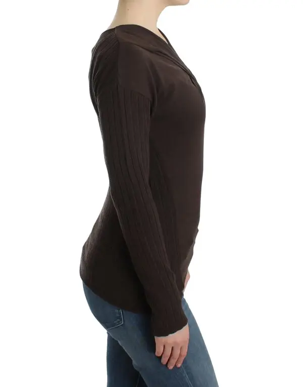 Roberto Cavalli Keyhole Virgin Wool Sweater - Brown