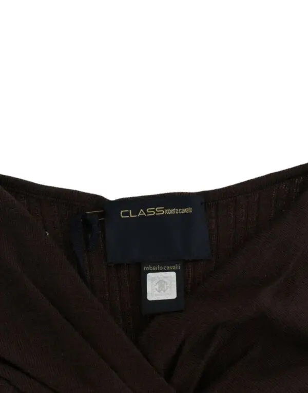 Roberto Cavalli Keyhole Virgin Wool Sweater - Brown