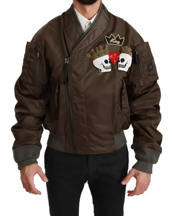 Dolce & Gabbana Logo Appliqued Bomber Jacket