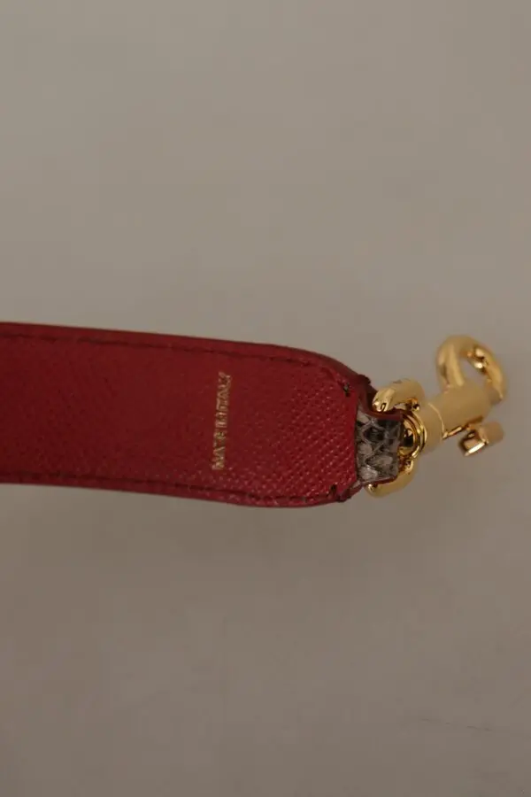 Dolce & Gabbana Python Leather Studded Shoulder Strap - Brown