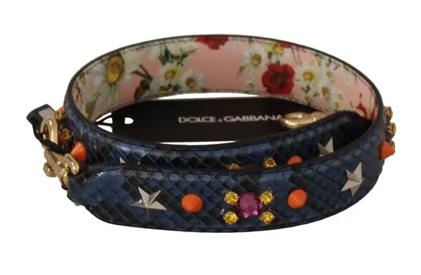 Dolce & Gabbana Exotic Leather Crystals Reversible Shoulder Strap