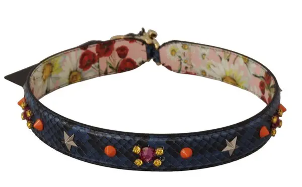 Dolce & Gabbana Exotic Leather Crystals Reversible Shoulder Strap