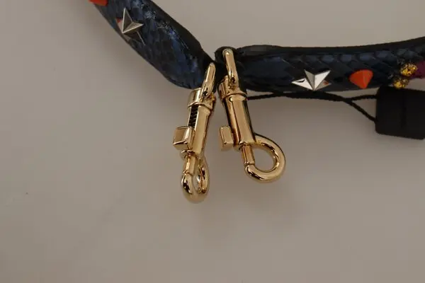 Dolce & Gabbana Exotic Leather Crystals Reversible Shoulder Strap
