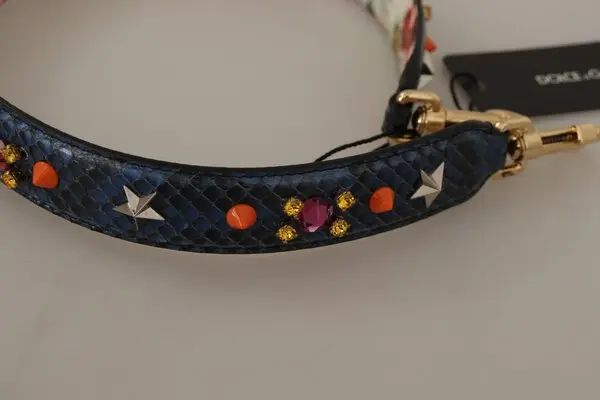 Dolce & Gabbana Exotic Leather Crystals Reversible Shoulder Strap