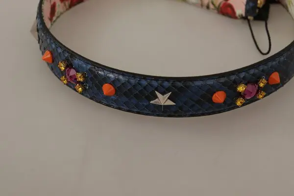 Dolce & Gabbana Exotic Leather Crystals Reversible Shoulder Strap