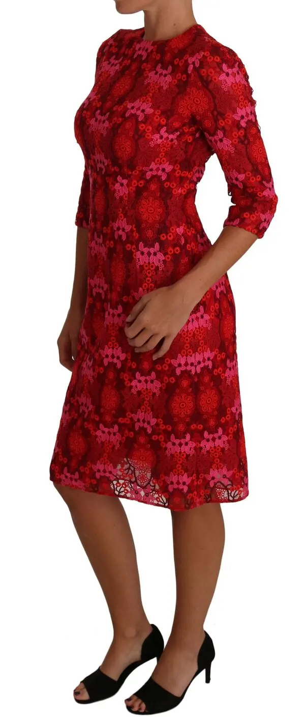 Dolce & Gabbana Floral Crochet Lace Sheath Dress