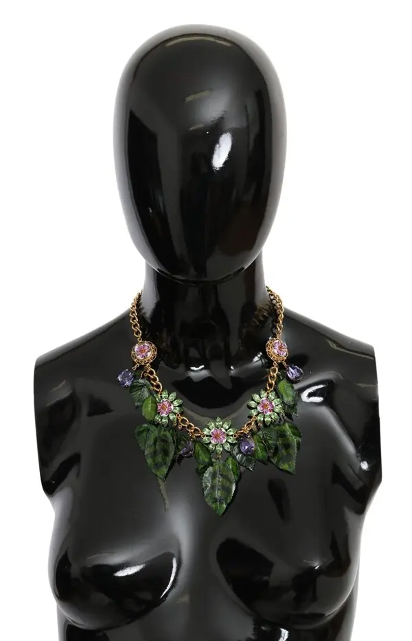 Dolce & Gabbana Leaf And Flower Pendant Necklace - Gold