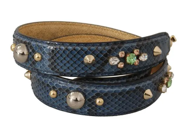 Dolce & Gabbana Python Leather Shoulder Strap - Blue