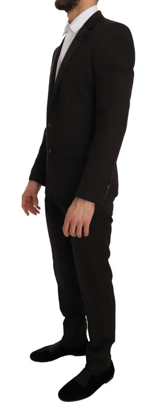 Dolce & Gabbana Wool Crystal Bee Slim Fit Martini - Brown