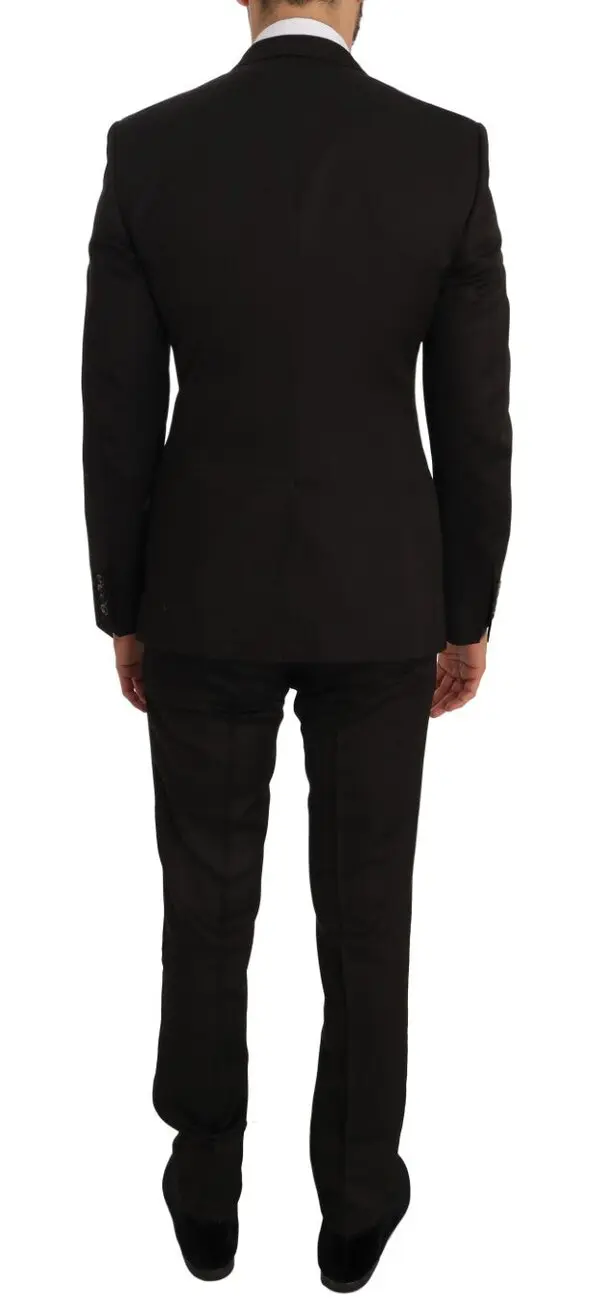 Dolce & Gabbana Wool Crystal Bee Slim Fit Martini - Brown