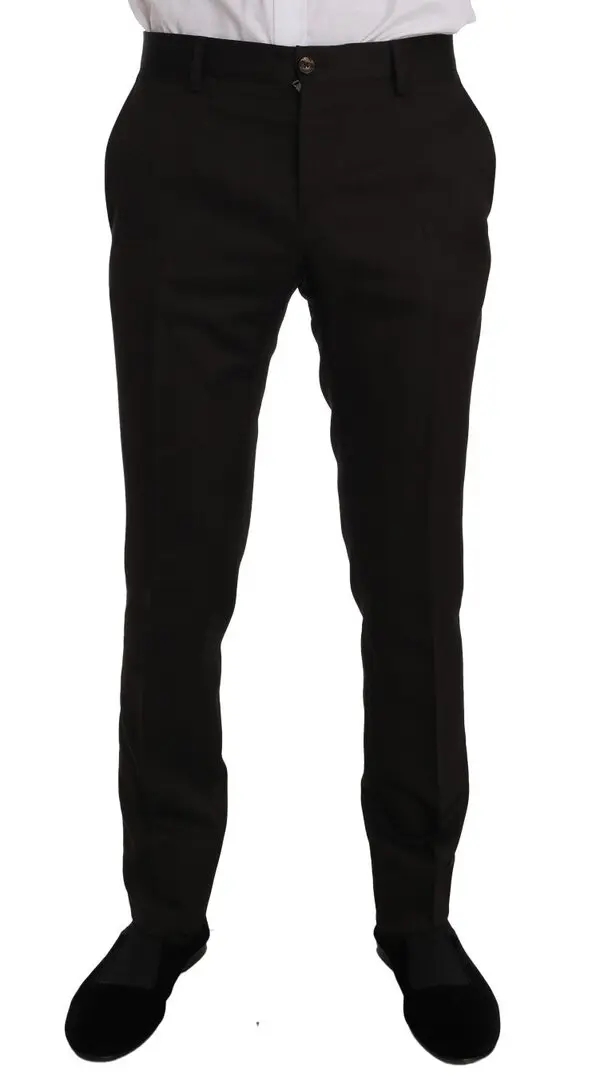 Dolce & Gabbana Wool Crystal Bee Slim Fit Martini - Brown