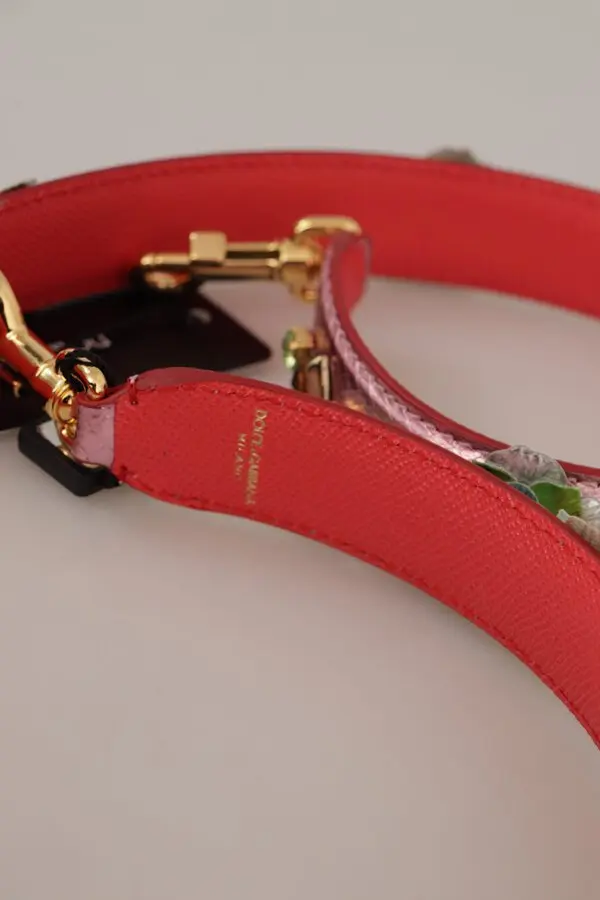 Dolce & Gabbana Metallic Leather Studded Shoulder Strap - Pink