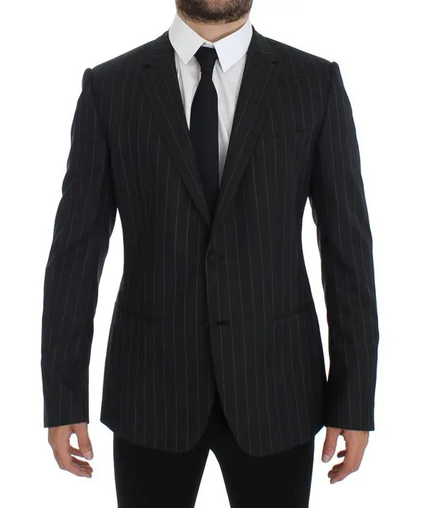 Dolce & Gabbana Striped Slim Fit Wool Blazer