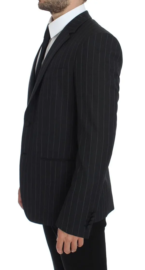 Dolce & Gabbana Striped Slim Fit Wool Blazer