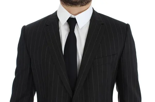 Dolce & Gabbana Striped Slim Fit Wool Blazer