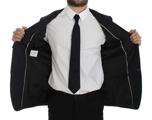 Dolce & Gabbana Striped Slim Fit Wool Blazer