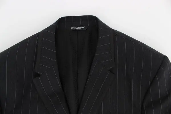 Dolce & Gabbana Striped Slim Fit Wool Blazer