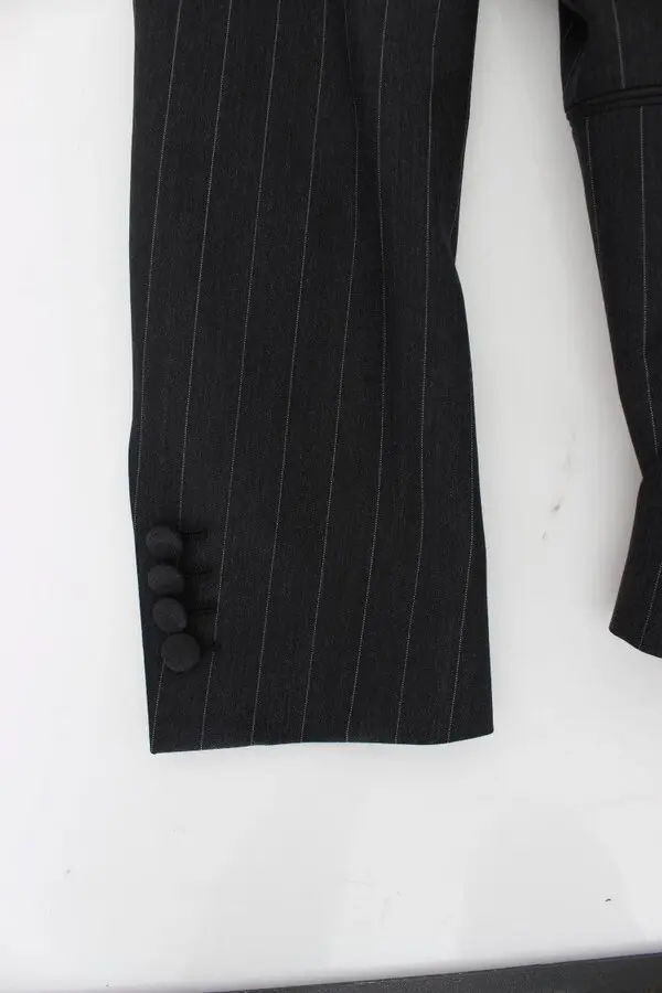 Dolce & Gabbana Striped Slim Fit Wool Blazer