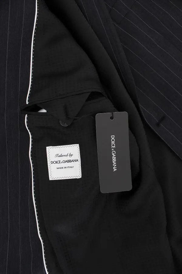 Dolce & Gabbana Striped Slim Fit Wool Blazer