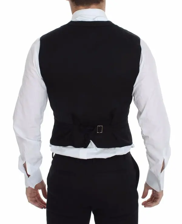 Dolce & Gabbana Flax Cotton Dress Vest - Black
