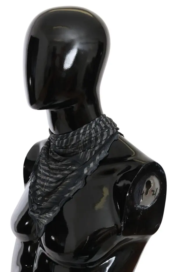 Costume National Gray Viscose Foulard Branded Scarf