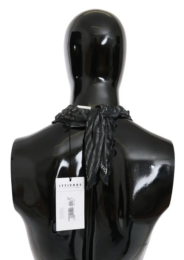 Costume National Gray Viscose Foulard Branded Scarf