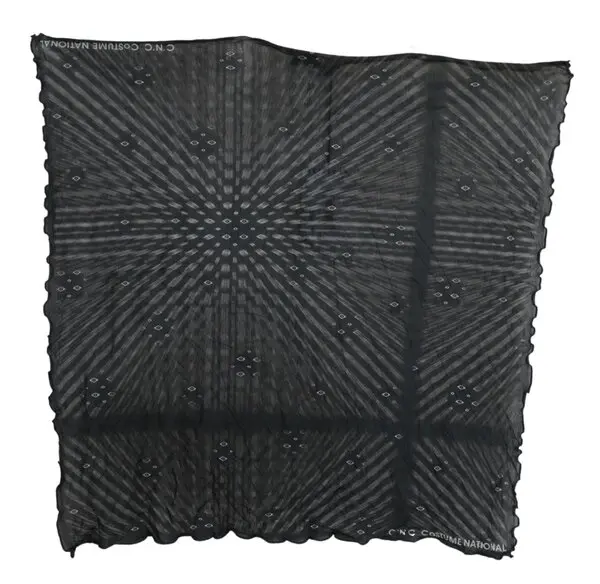 Costume National Gray Viscose Foulard Branded Scarf